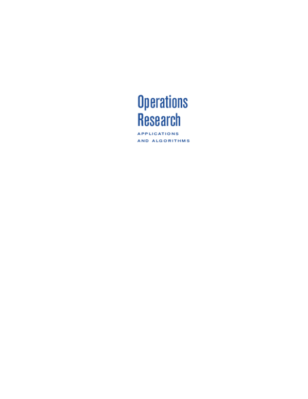 (PDF) Operational Research - Winston Wayne