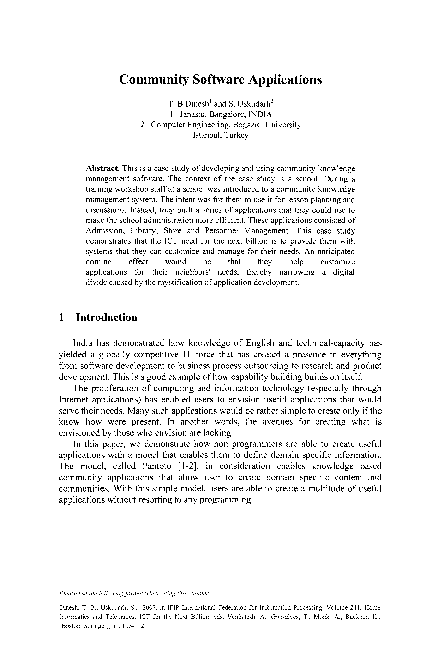 (PDF) Community Software Applications