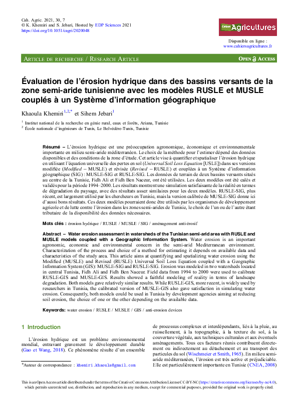 (PDF) Les lacs et barrages collinaires : infrastructures hydrauliques d ...