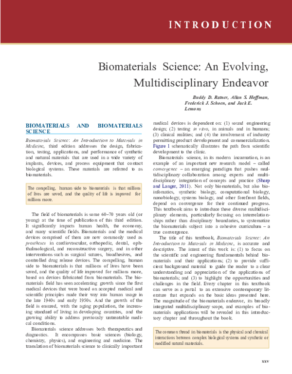(DOC) Biomaterials Science; Introduction