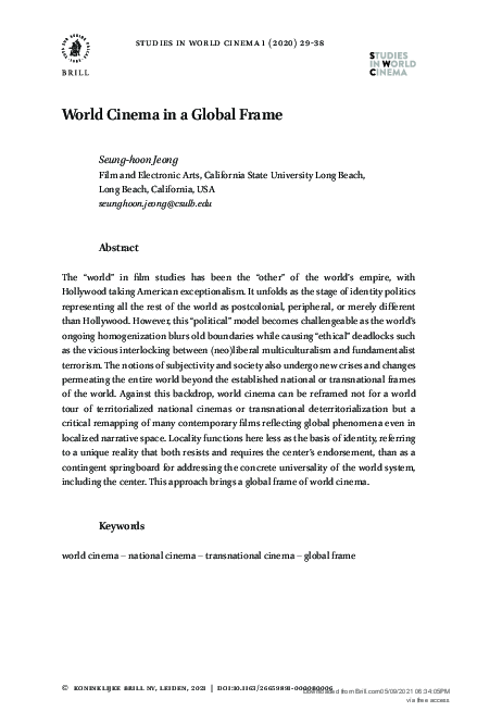 (PDF) World Cinema in a Global Frame