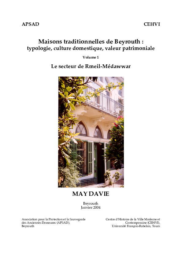 (PDF) Maisons traditionnelles de Beyrouth : typologie, culture ...