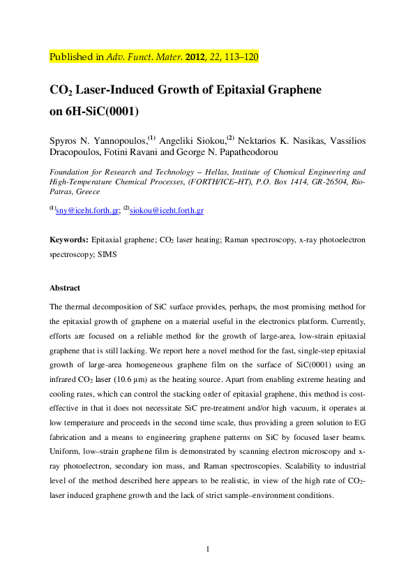 (PDF) CO2-Laser-Induced Growth of Epitaxial Graphene on 6H-SiC(0001)