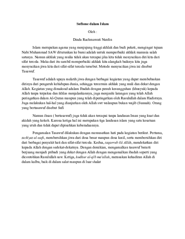 (DOC) Sufisme dalam Islam
