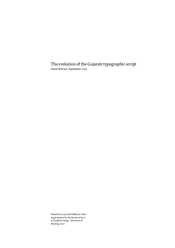 (PDF) The evolution of the Gujarati typographic script
