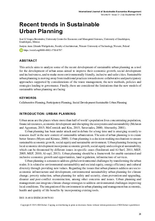 (PDF) Recent trends in Sustainable Urban Planning