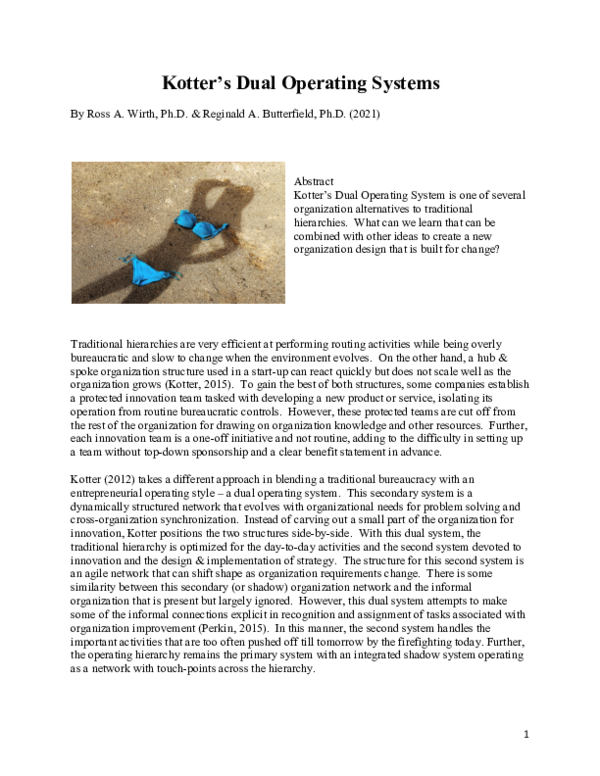 (PDF) Kotter's Dual Operating Systems