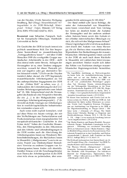 (PDF) Pampuch Rezension Mosambik DDR Arbeitsmigration