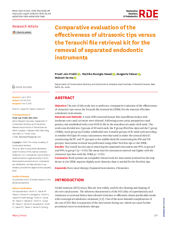 (PDF) Comparative evaluation of the effectiveness of ultrasonic tips ...