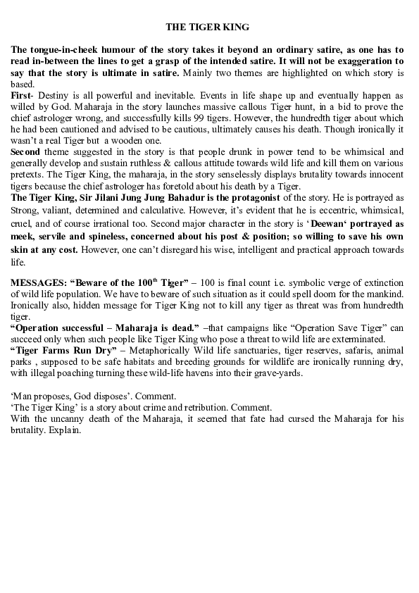 (DOC) THE TIGER KING