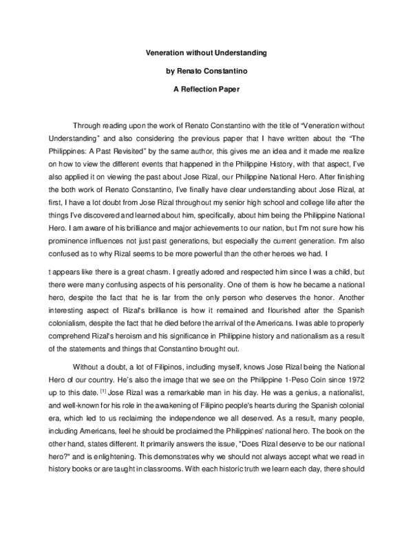 (PDF) Veneration without Understanding by Renato Constantino | A ...