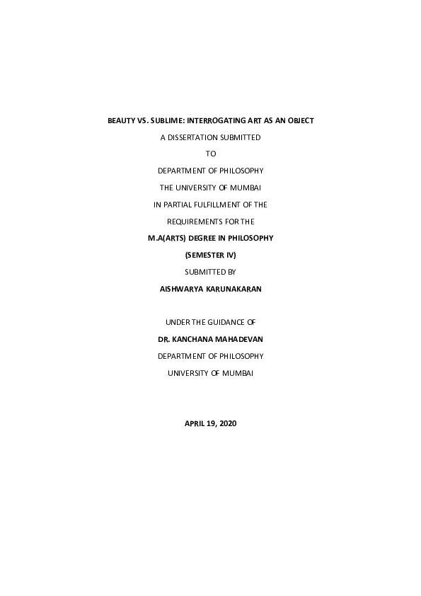 (DOC) Duchamp and Lyotard Final Dissertation
