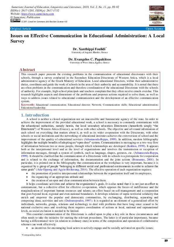 (PDF) Issues on Effective Communication in Educational Administration ...