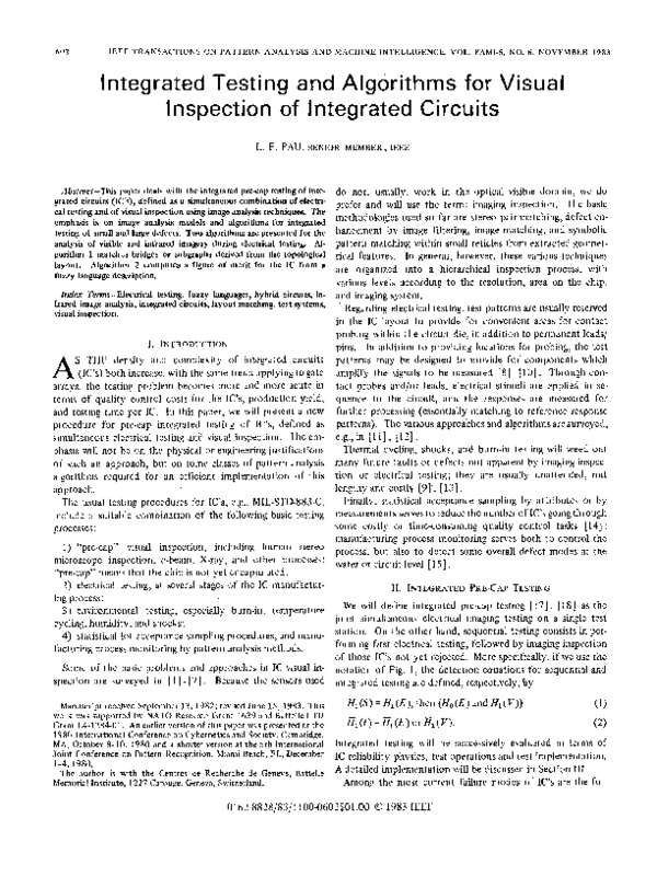 (PDF) Integrated Testing and Algorithms for Visual Inspection of ...