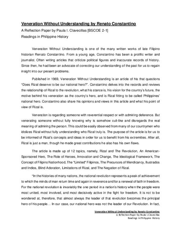 (PDF) Veneration Without Understanding by Renato Constantino A ...