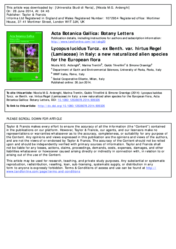 (PDF) Acta Botanica Gallica: Botany Letters