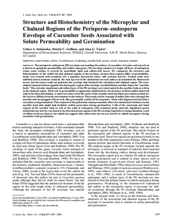 (PDF) Structure and Histochemistry of the Micropylar and Chalazal ...