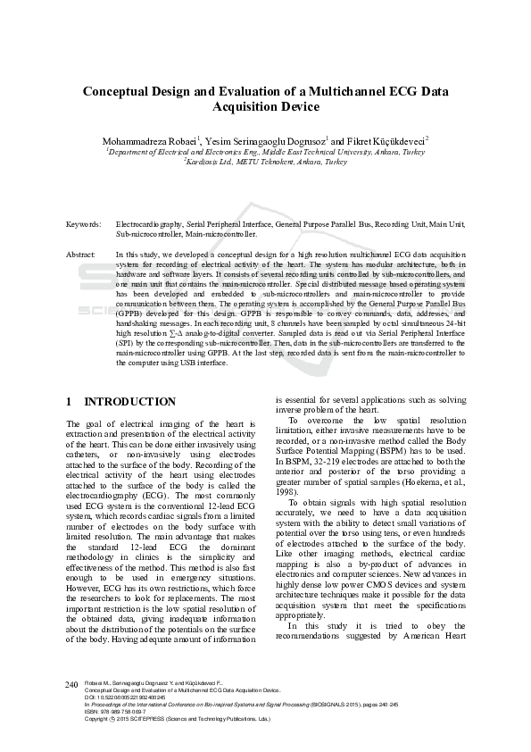 (PDF) Conceptual Design and Evaluation of a Multichannel ECG Data ...