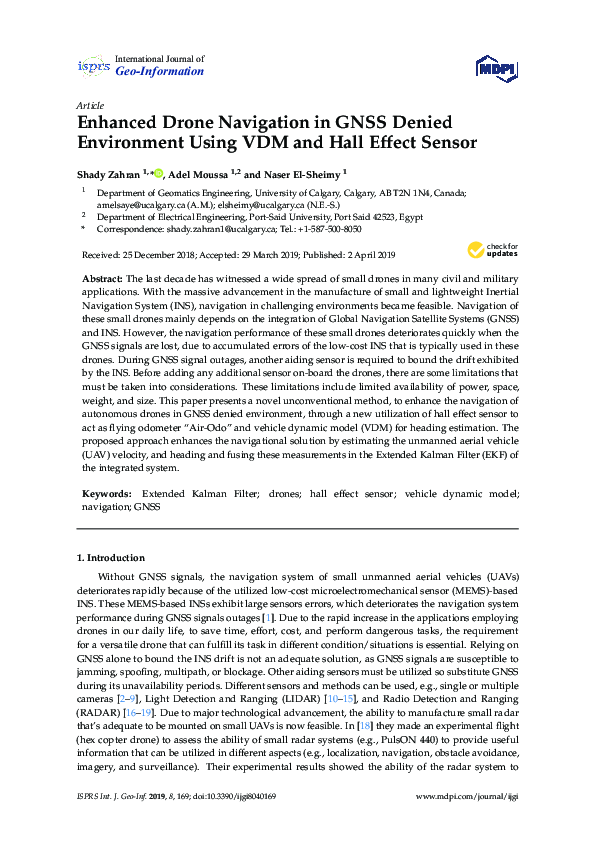 (PDF) Enhanced Drone Navigation in GNSS Denied Environment Using VDM ...