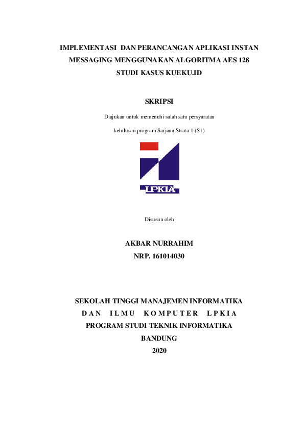 Pdf Contoh Skripsi Implementasi Dan Perancangan Aplikasi Instan Messaging Menggunakan