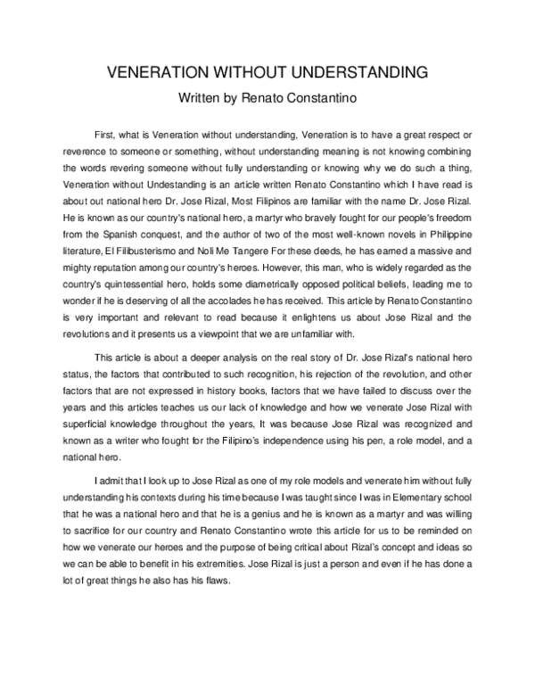 (PDF) VENERATION WITHOUT UNDERSTANDING