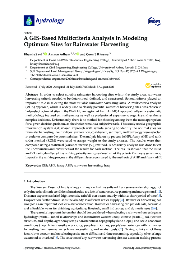 (PDF) A GIS-Based Multicriteria Analysis in Modeling Optimum Sites for ...
