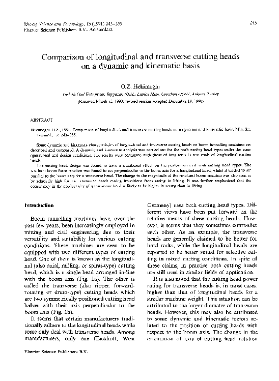 (PDF) Comparison of longitudinal and transverse cutting heads on a ...