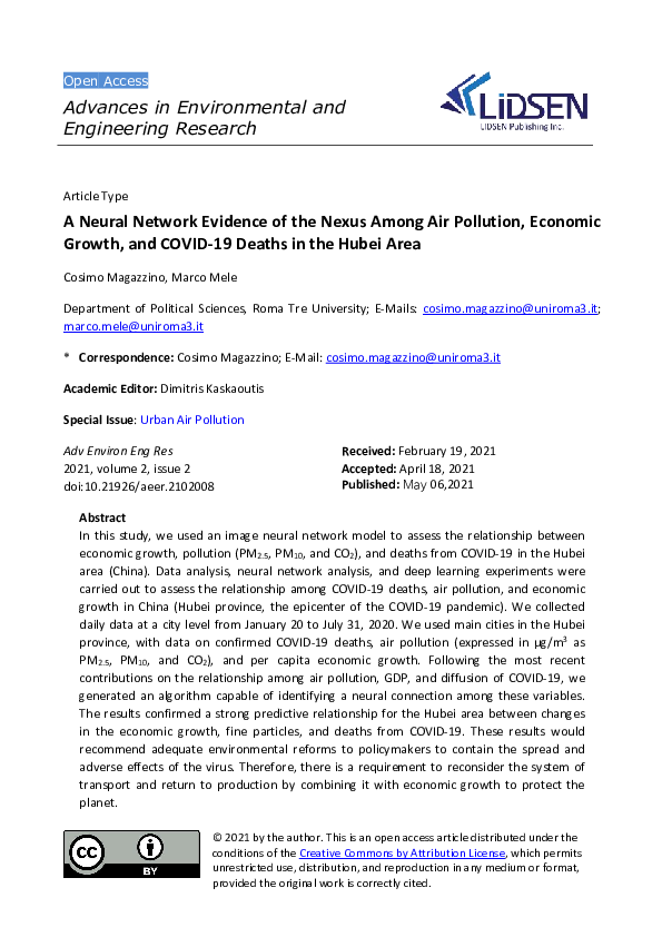 (PDF) Advances in Environmental and Engineering Research