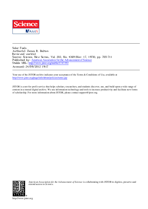 (PDF) Solar fuels ‑ the production of energy rich compounds from the ...