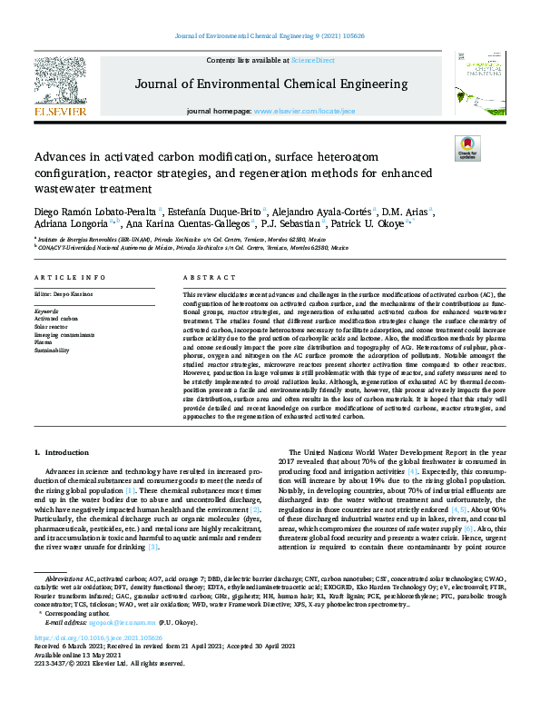 (PDF) Advances in activated carbon modification, surface heteroatom ...