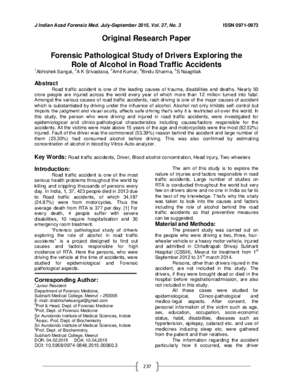 (PDF) Original Research Paper Forensic Pathological Study of Drivers ...