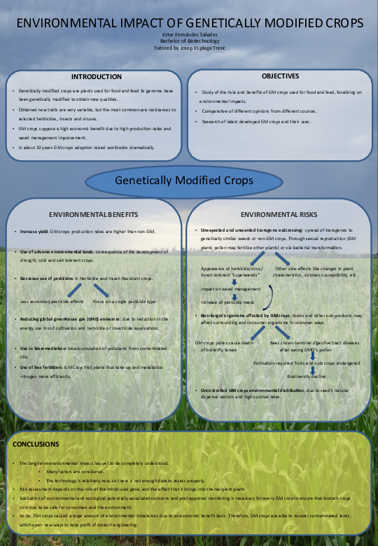 (PDF) Environmental impact of genetically modified crops