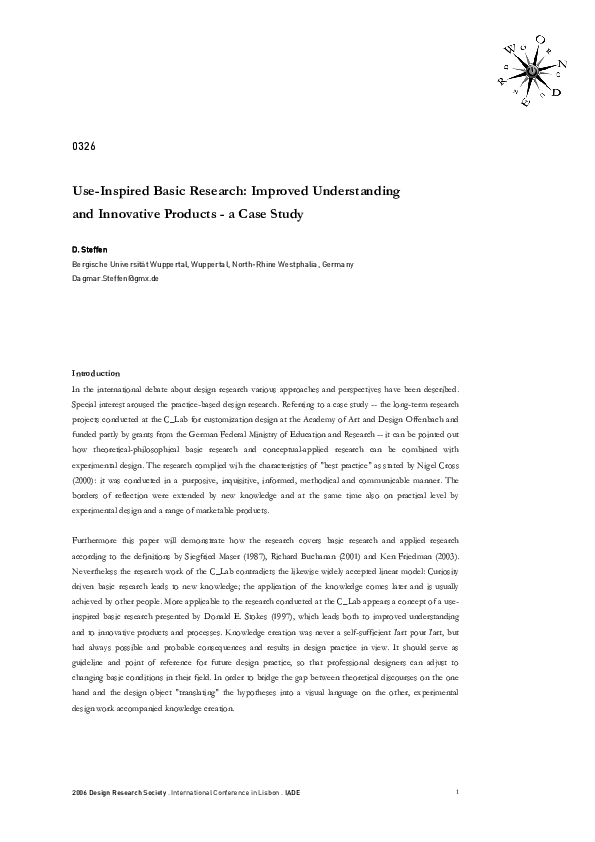 (PDF) Use-Inspired Basic Research: Improved Understanding and Innovative Products – a Case Study ...