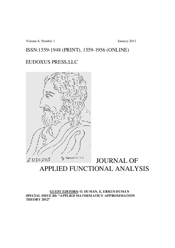 (PDF) JOURNAL OF APPLIED FUNCTIONAL ANALYSIS