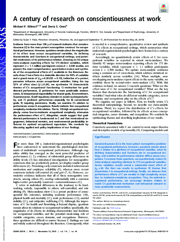 (PDF) Task-contingent conscientiousness as a unit of personality at ...