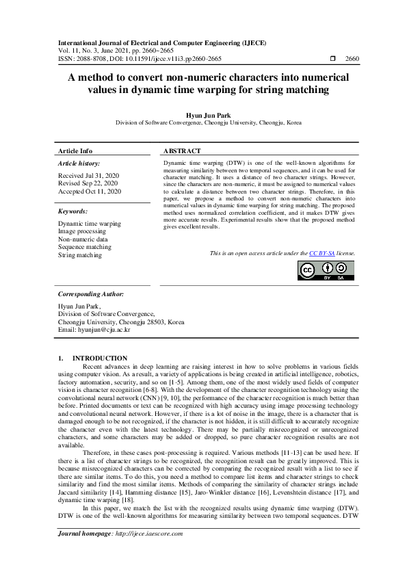 (PDF) A method to convert non-numeric characters into numerical values ...