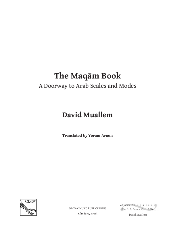 (PDF) David Muallem_The Maqam Book: A Doorway to Arab Scales and Modes ...