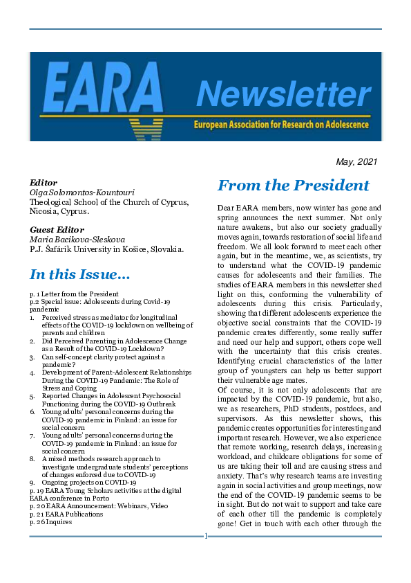 (PDF) EARA Newsletter May 2021