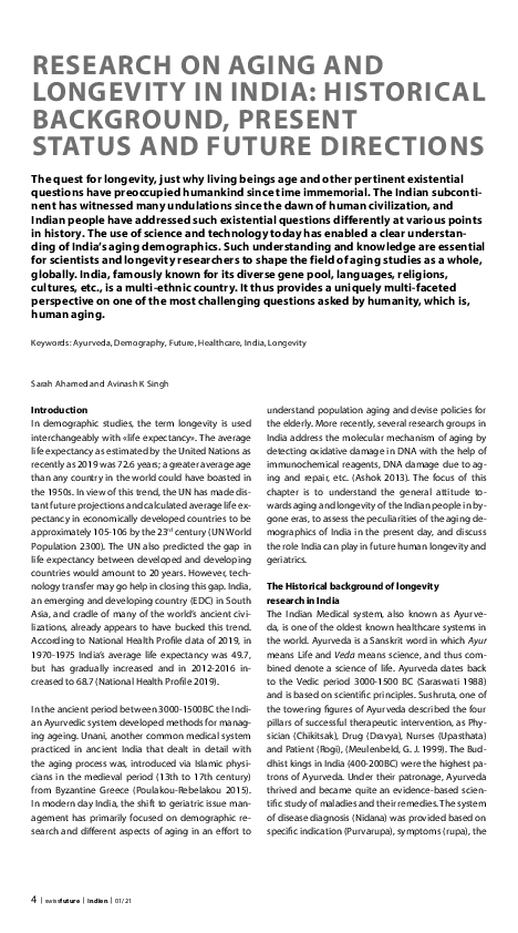 (PDF) RESEARCH ON AGING AND LONGEVITY IN INDIA: HISTORICAL BACKGROUND ...