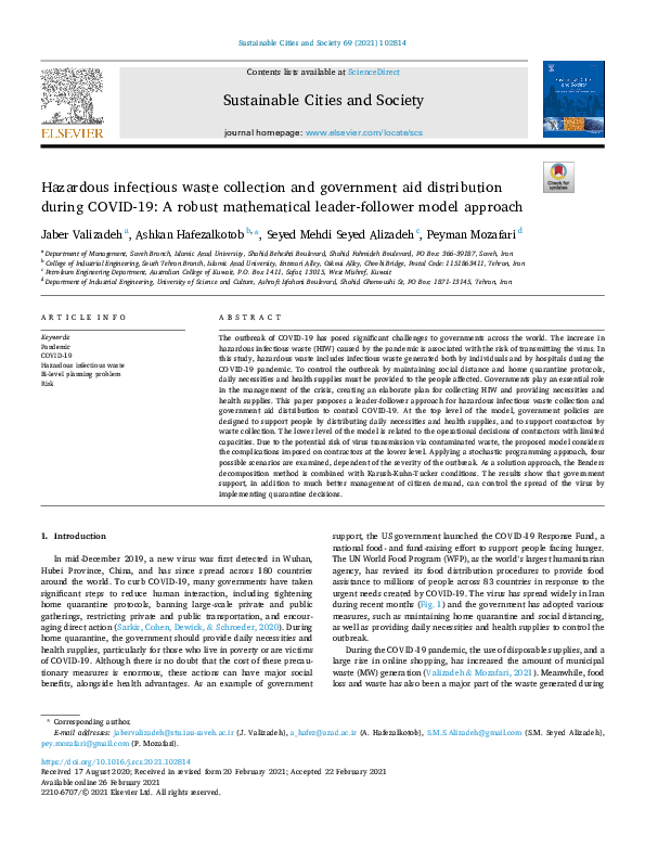 (PDF) Hazardous infectious waste collection and government aid ...