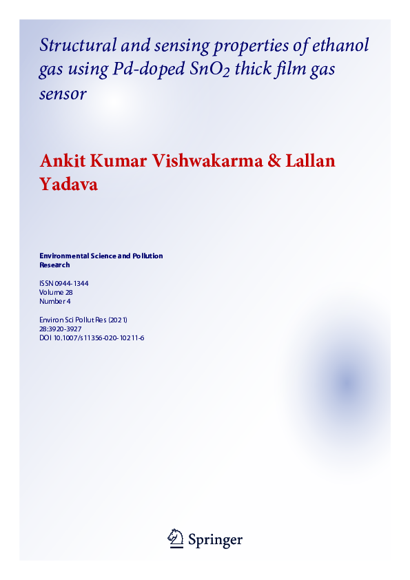(PDF) Structural and sensing properties of ethanol gas using Pd-doped ...