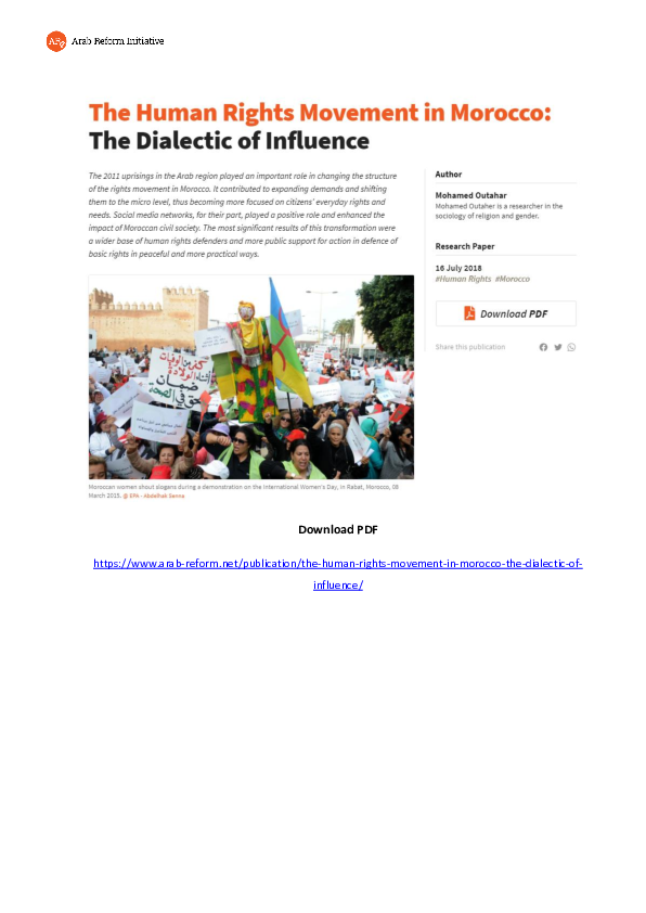 (PDF) The Human Rights Movement in Morocco