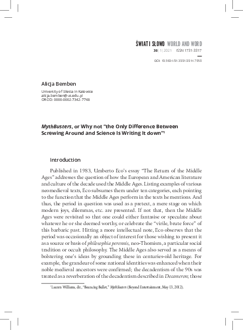 (PDF) MythBusters, or Why not “the Only Difference Between Screwing ...