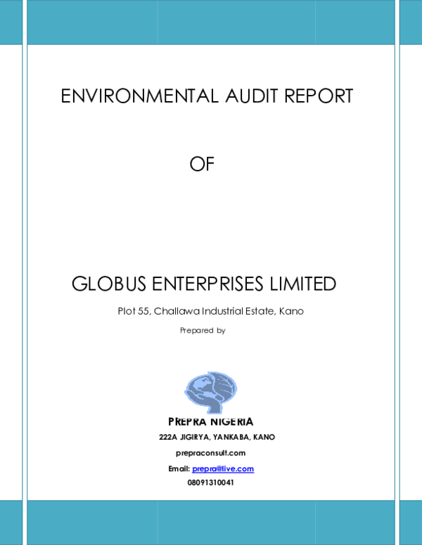 (PDF) Environmental Audit Report for Globus Enterprises
