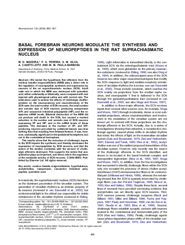 (PDF) Basal forebrain neurons modulate the synthesis and expression of ...