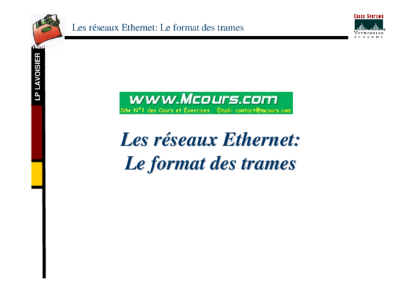 (PDF) Les réseaux Ethernet: Le format des trames
