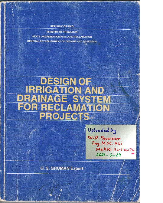 Book Designing An Irrigation System PDF) Design Of Irrigation And