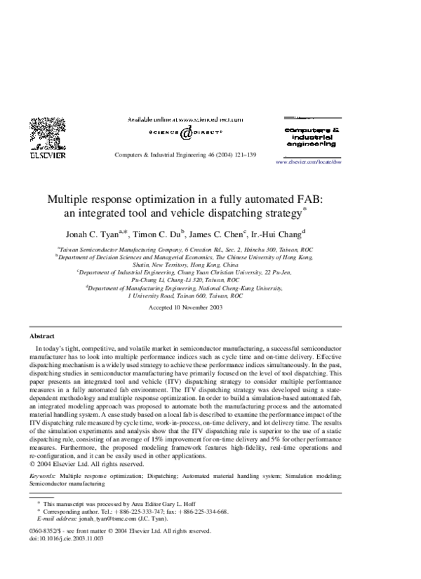 (PDF) Multiple response optimization in a fully automated FAB: an ...