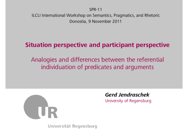 (PDF) Situation perspective and participant perspective. Analogies and ...