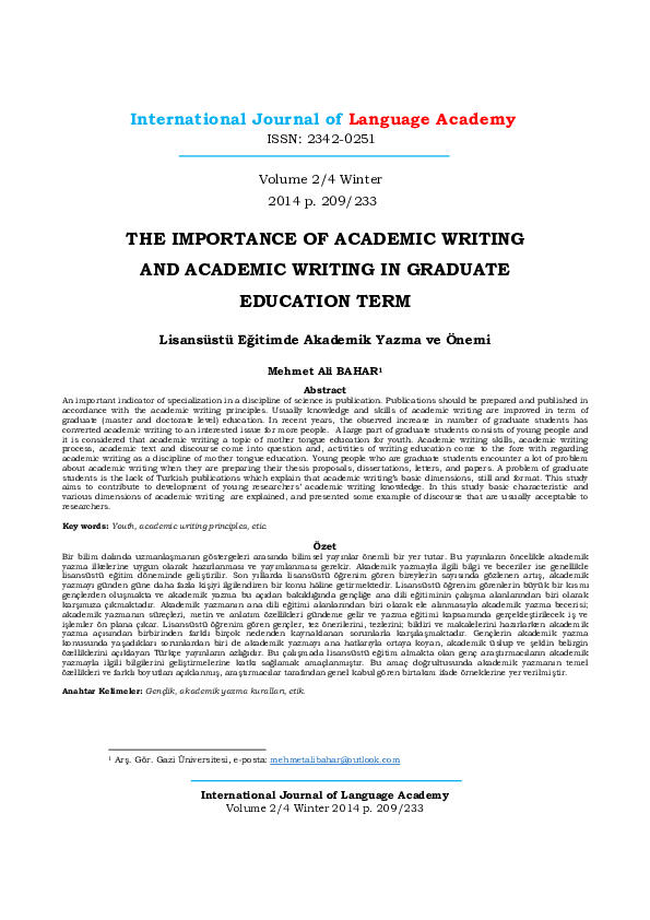 (PDF) THE IMPORTANCE OF ACADEMIC WRITING AND ACADEMIC WRITING IN ...
